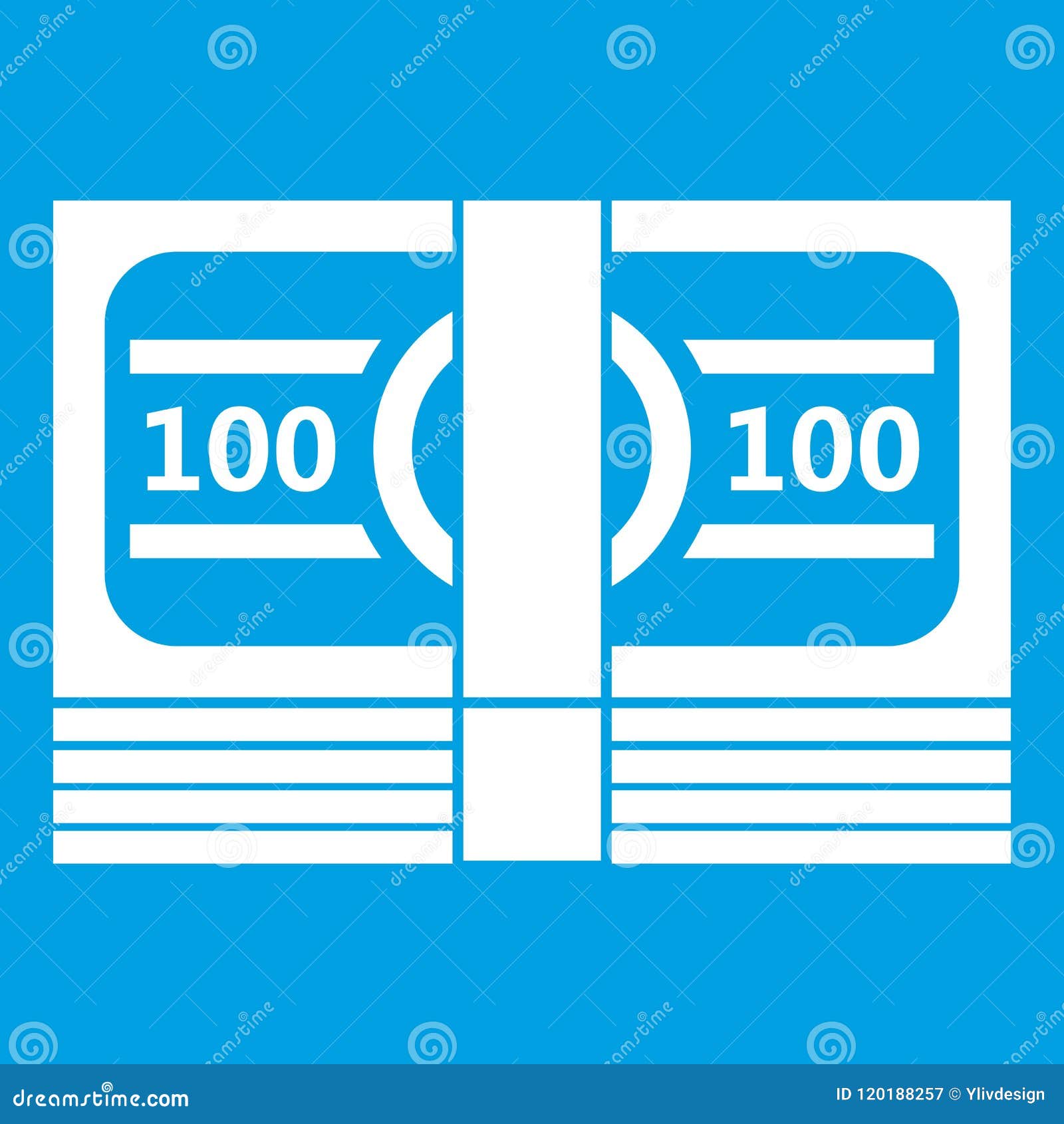 Bundle of money icon white stock vector. Illustration of design - 120188257