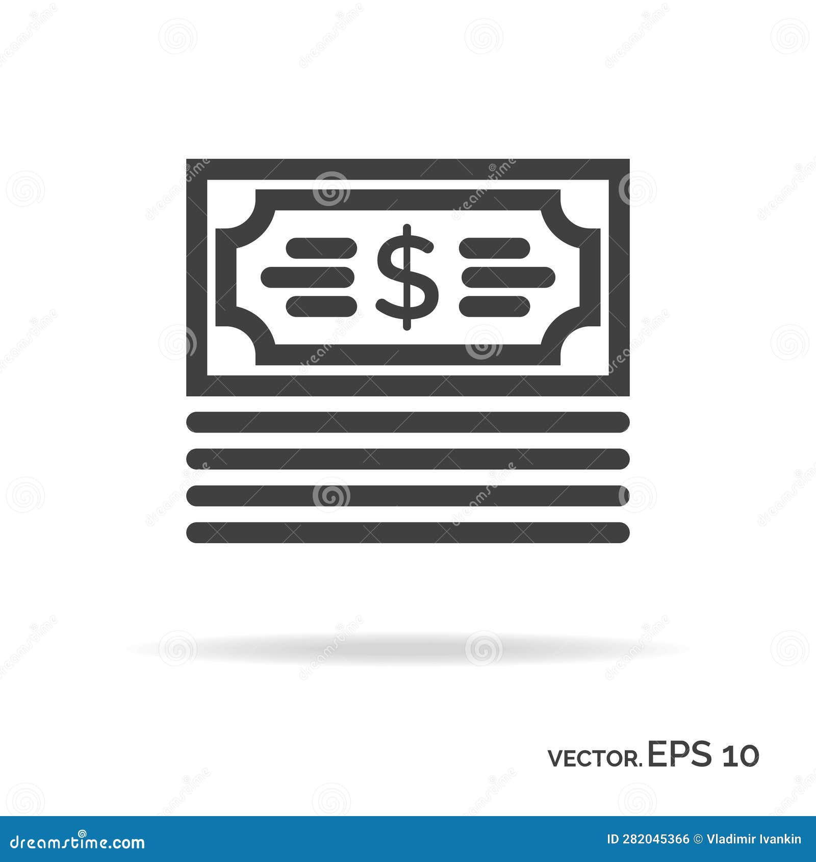 Bundle Money Outline Icon Black Color Stock Vector - Illustration of ...