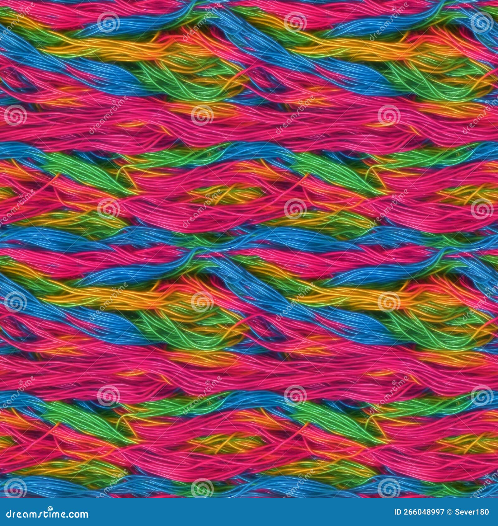 Bundle Of Multi-colored Threads Intertwined With Each Other Seamless ...