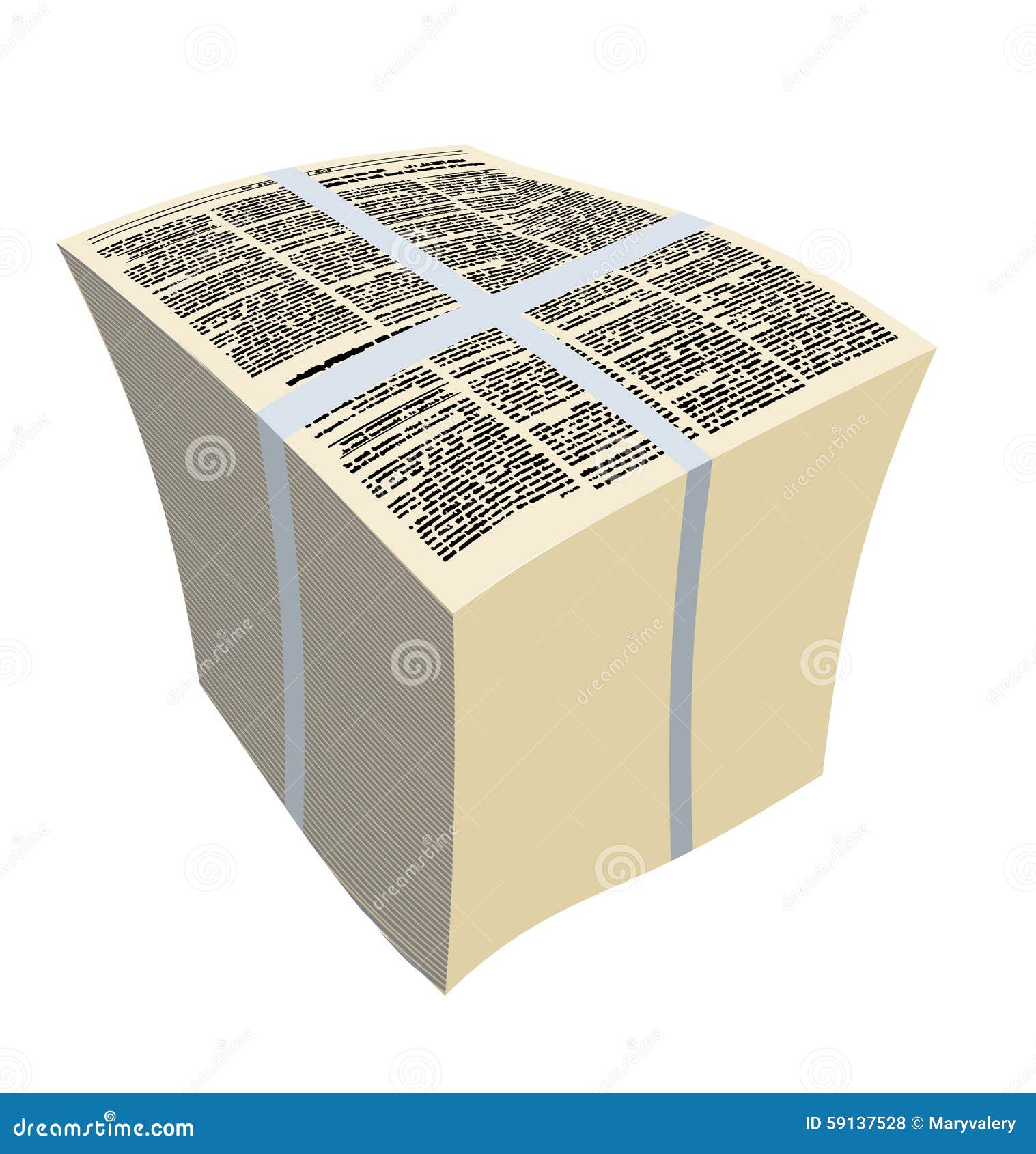 Bundle Newspapers. Stack of Magazines Stock Vector - Illustration of ...