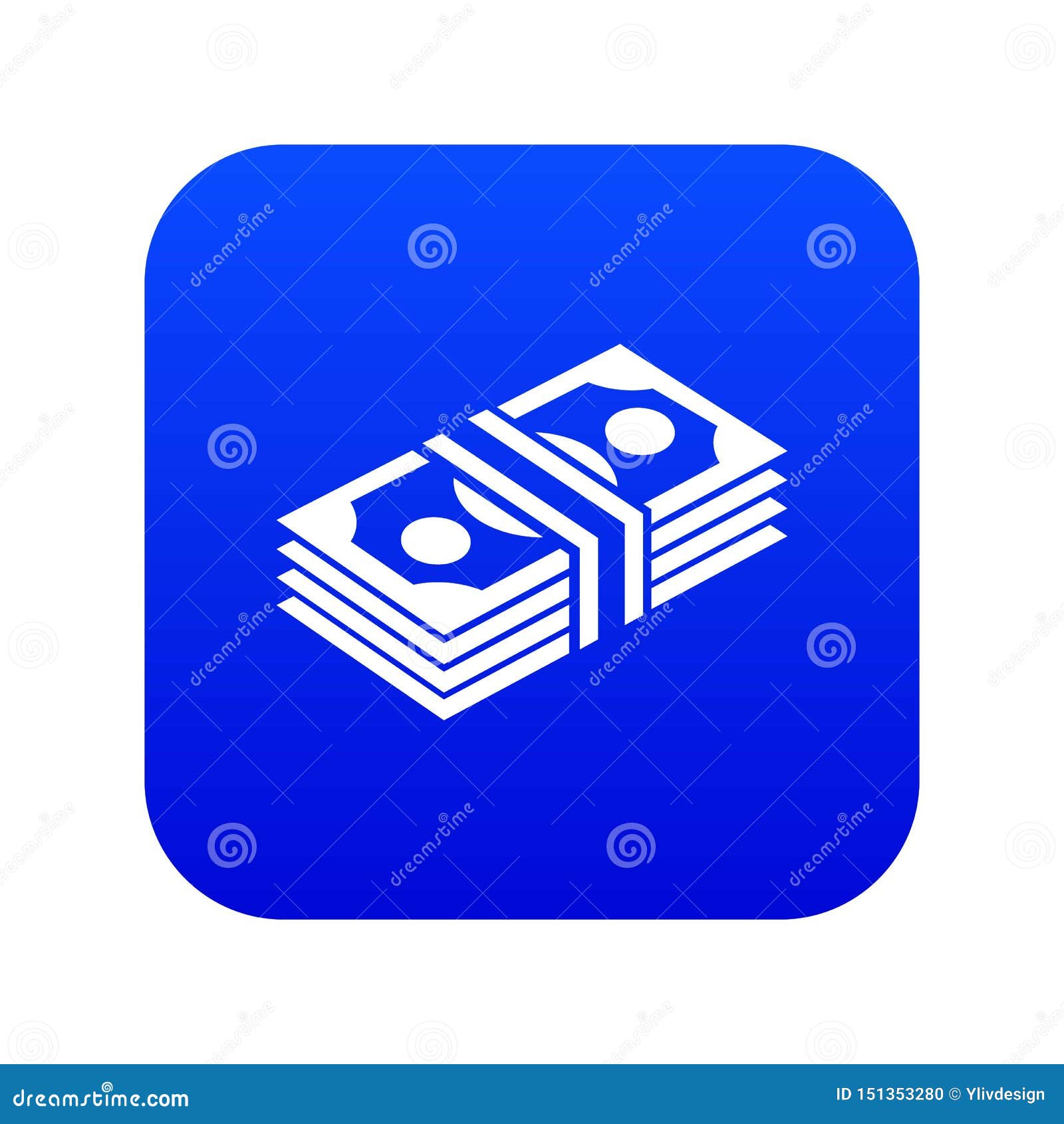 Bundle Note Icon Blue Vector Stock Vector - Illustration of banner ...