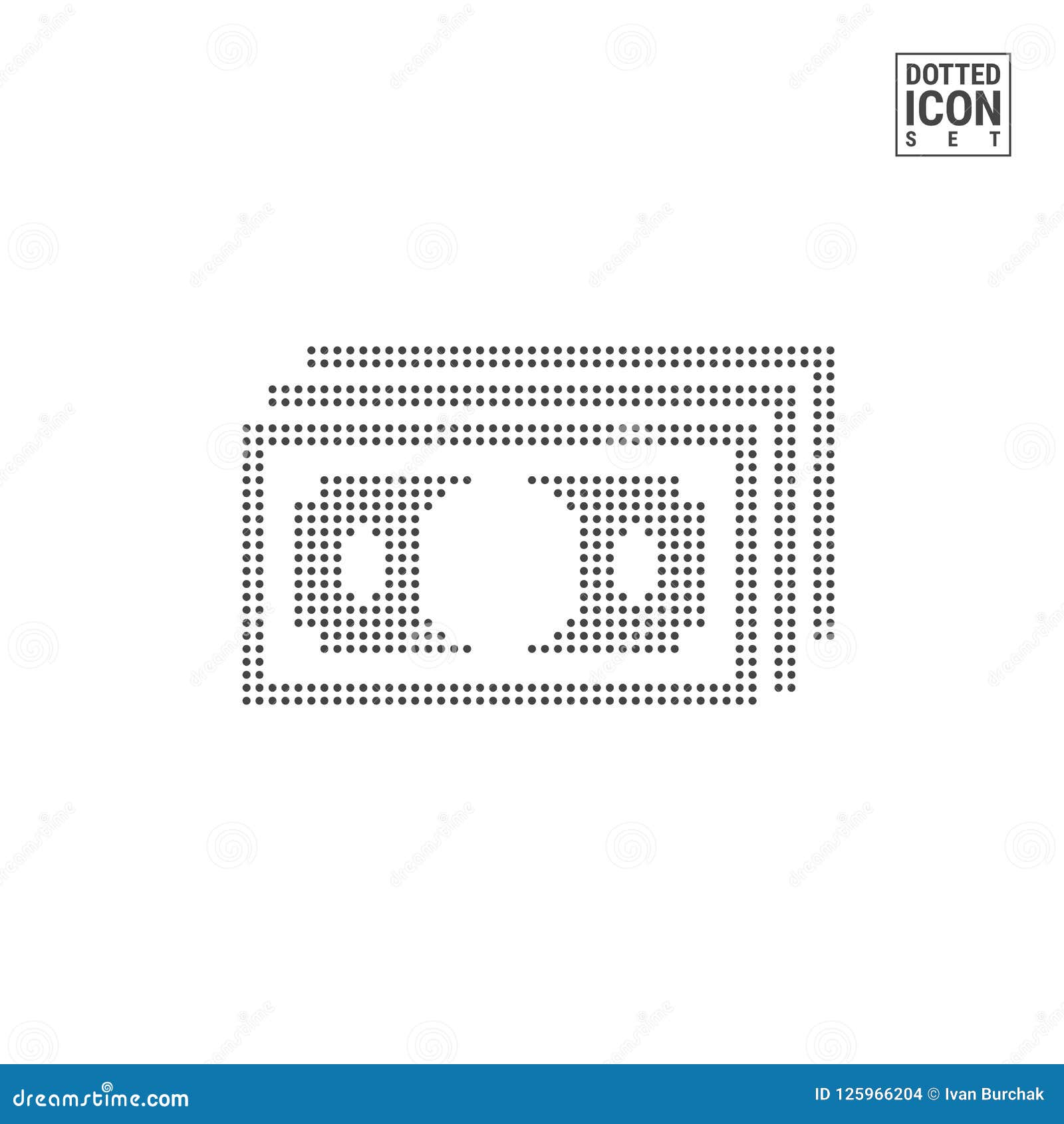 Bundle of Notes Dot Pattern Icon. Money Stack Dotted Icon Isolated on ...