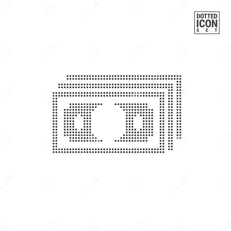 Bundle of Notes Dot Pattern Icon. Money Stack Dotted Icon Isolated on ...