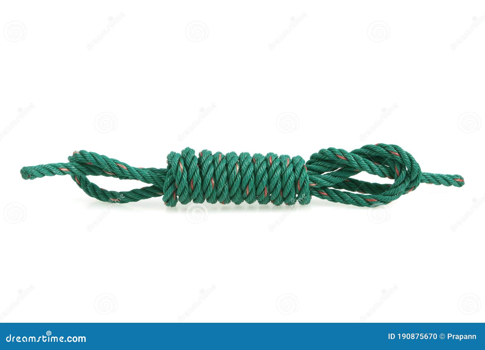 Bundle Nylon Rope Isolated on White Background Stock Photo - Image of ...