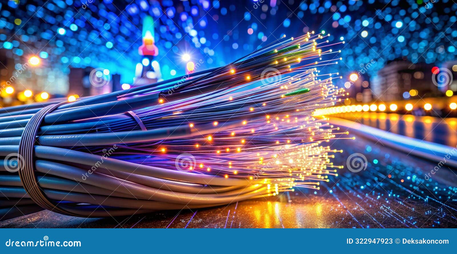 A Bundle Of Optic Cables With Dust Particles Hinting At The Complex ...