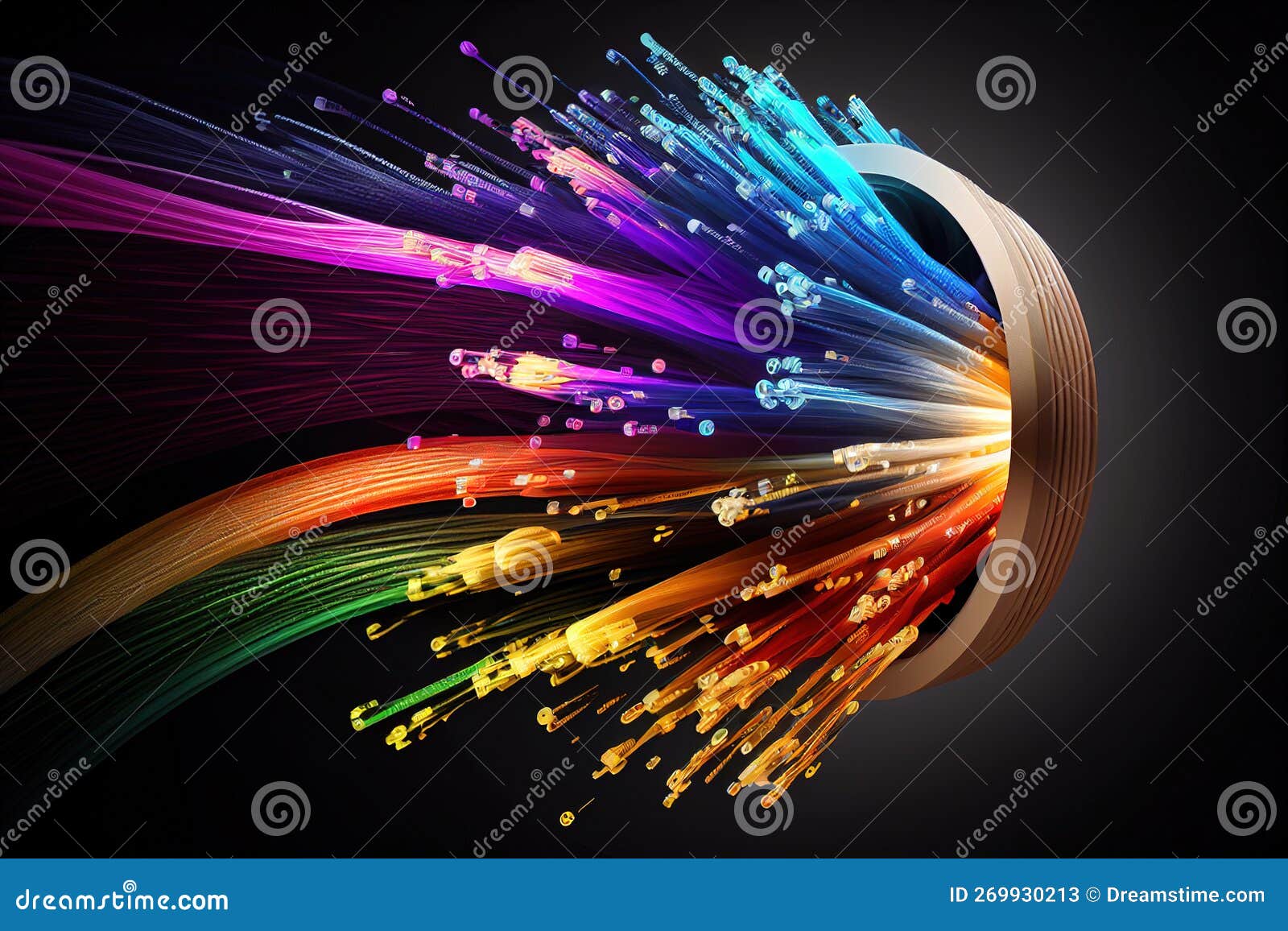 A Bundle of Optical Fibers. Abstract Vision, New Technologies Stock ...