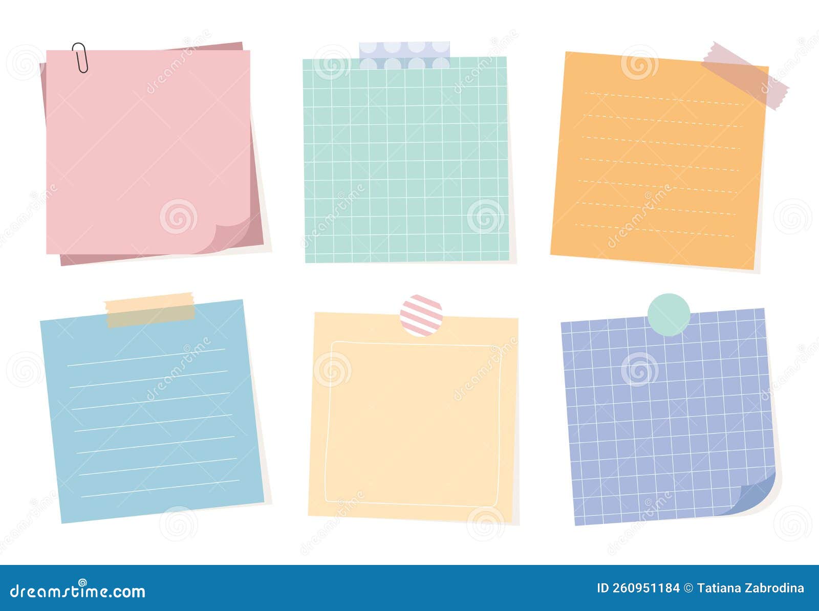 Cute memo template. stock vector. Illustration of sticker - 260951184