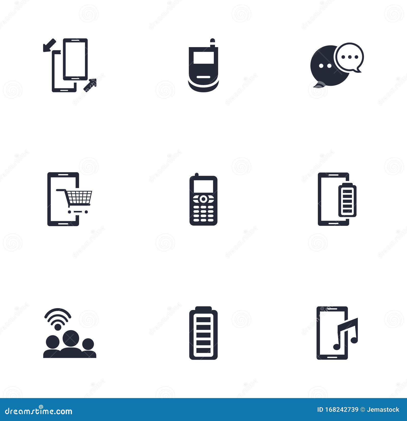 Bundle of phone set icons stock vector. Illustration of graphic - 168242739