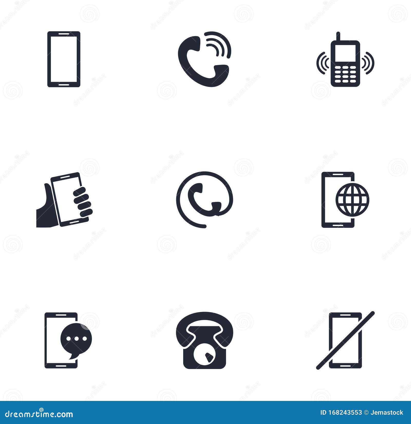 Bundle of phone set icons stock vector. Illustration of communicate ...