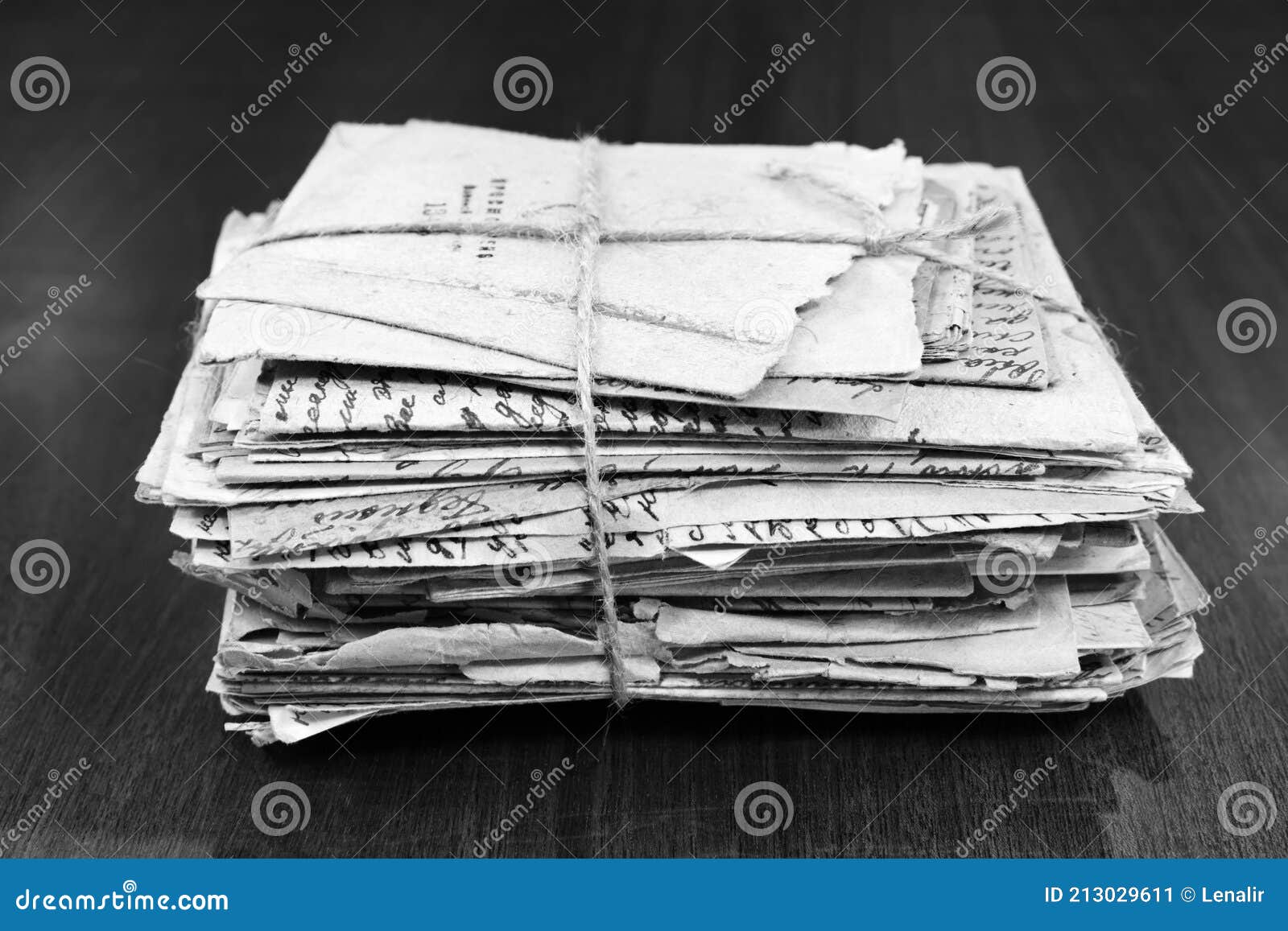 Heap of Postal Paper Letters on Dark Background Stock Image - Image of ...