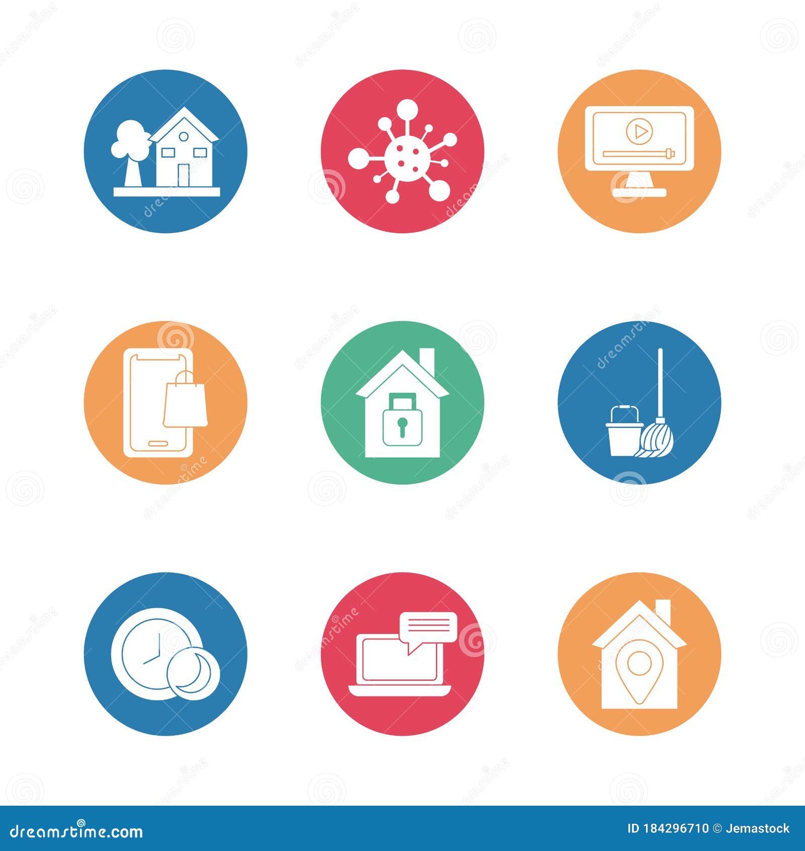 Bundle of Quarantine Set Icons Stock Vector - Illustration of ...