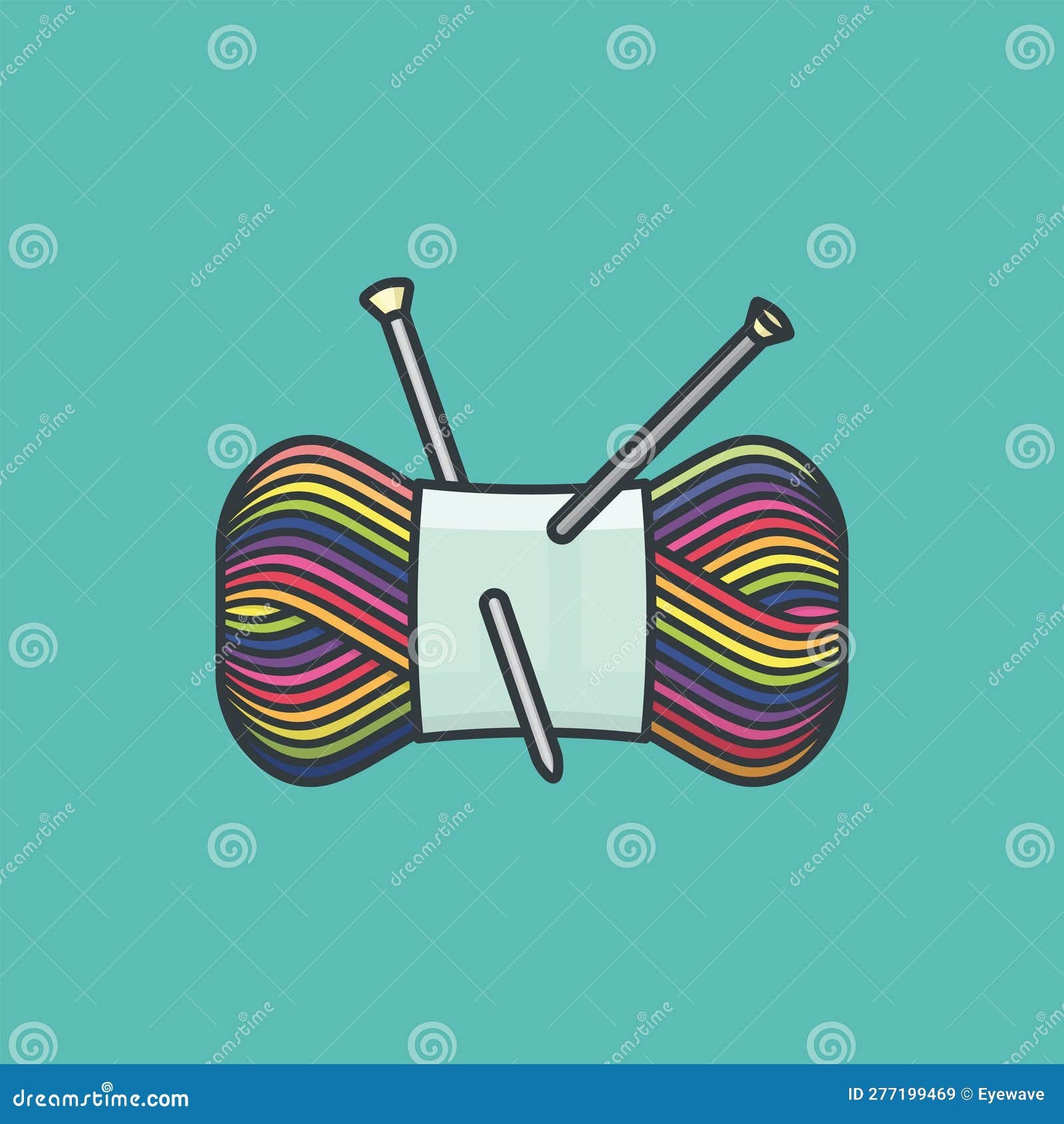Bundle of Rainbow Colored Wool Yarn Vector Illustration Stock Vector ...