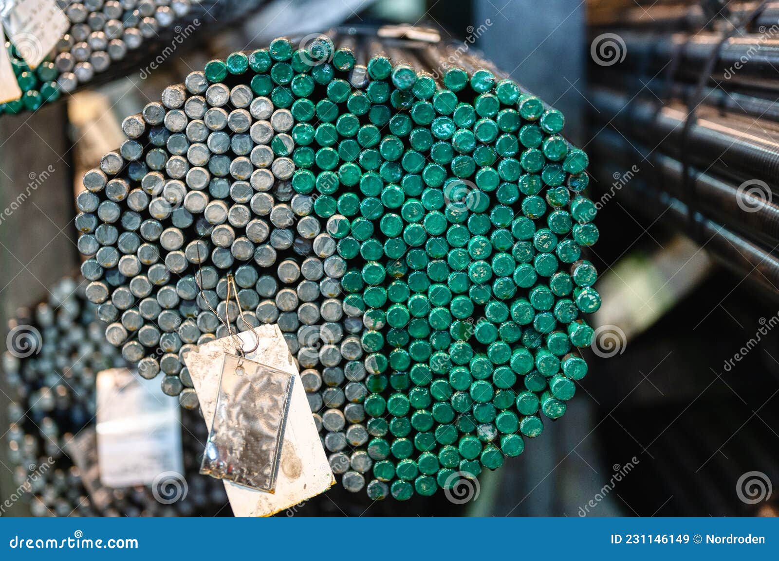 A Bundle of Round Metal Bars, Steel Mill Products Stock Image - Image ...