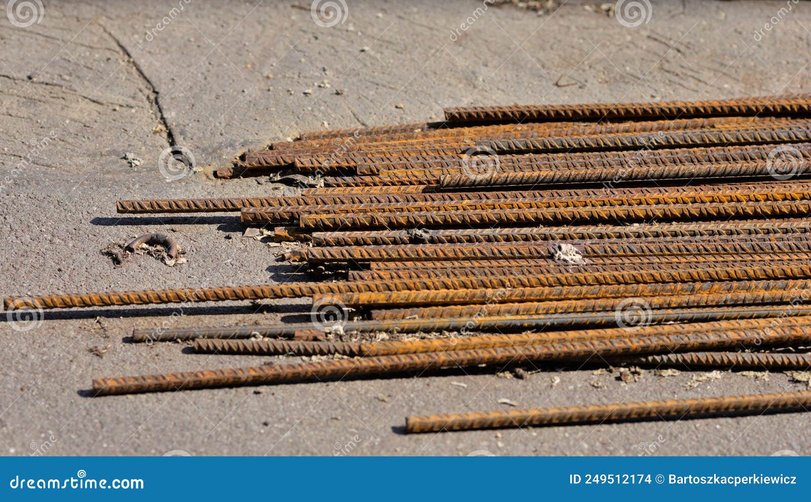 A bundle of rusty rebar stock photo. Image of built - 249512174