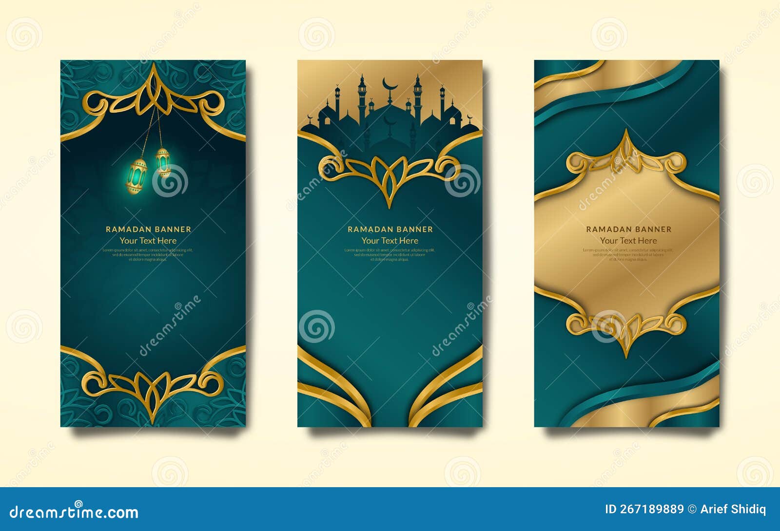 A Bundle Of Ramadan Backgrounds With Mosque Silhouettes And Lantern ...