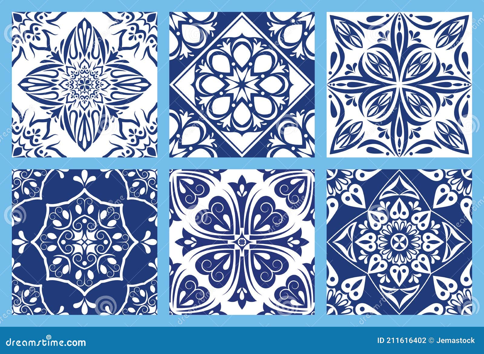 Bundle of Six Art Italian Ceramic Backgrounds Stock Vector ...