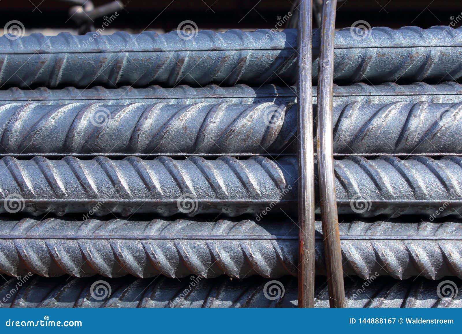 Bundle Reinforcing Bar. Steel Reinforcement. Industrial Background ...