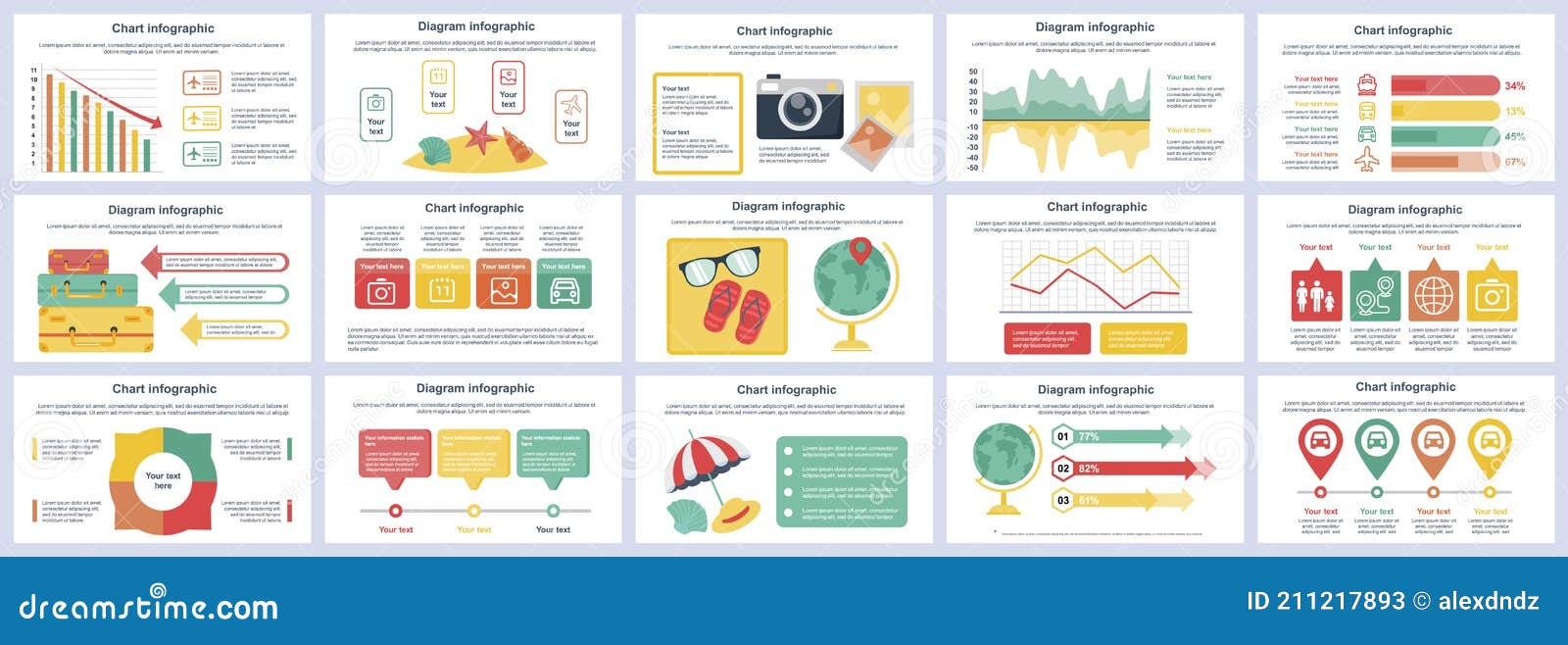 Bundle Travel Vacation Infographics Presentation Slides Template ...