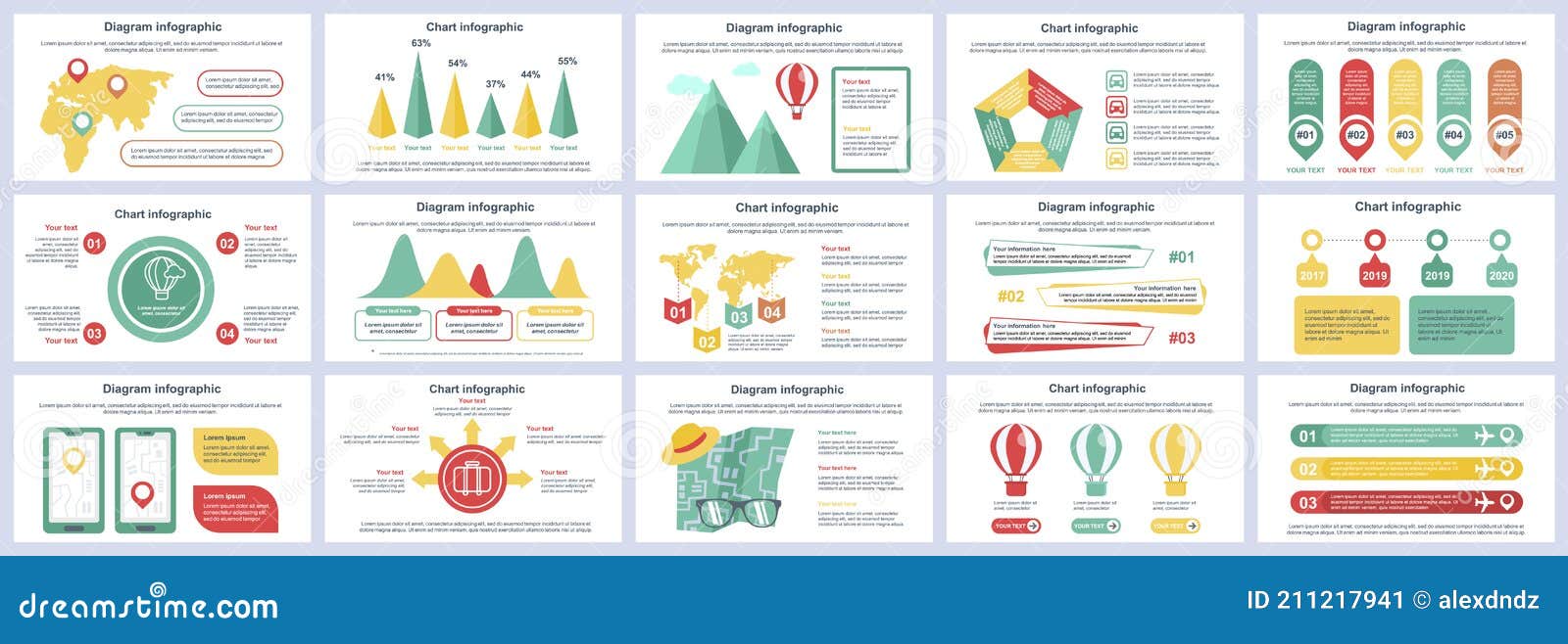 Bundle Travel Vacation Infographics Presentation Slides Template ...