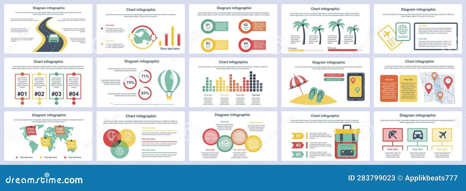 Bundle Travel Vacation Infographics Presentation Slides Template ...