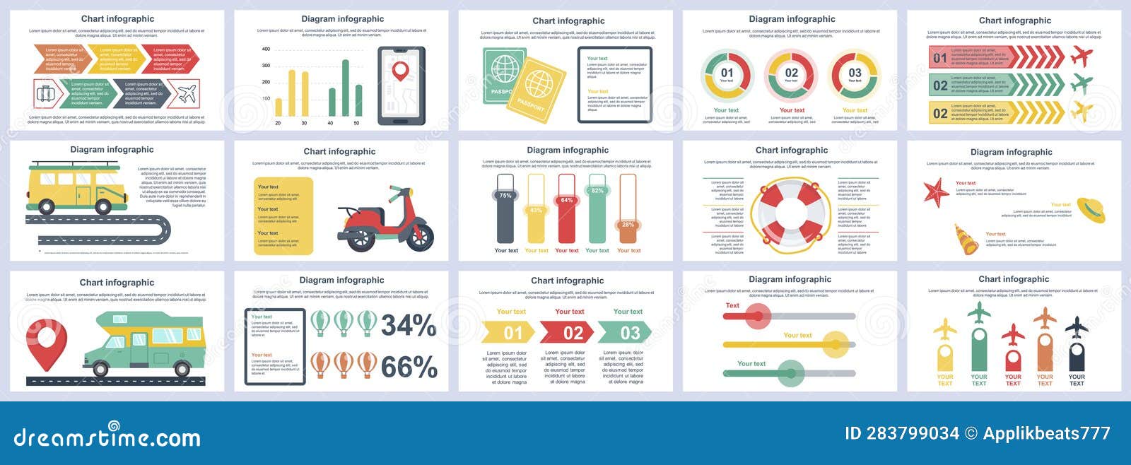 Bundle Travel Vacation Infographics Presentation Slides Template ...