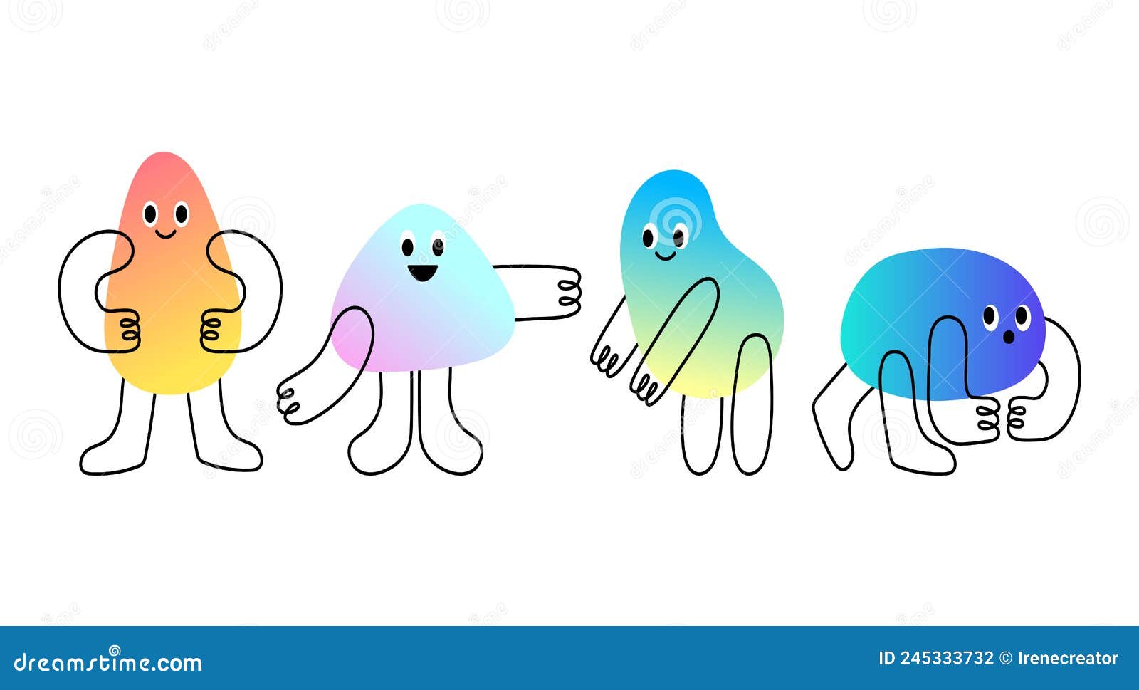 Bundle creatures vector stock vector. Illustration of monster - 245333732