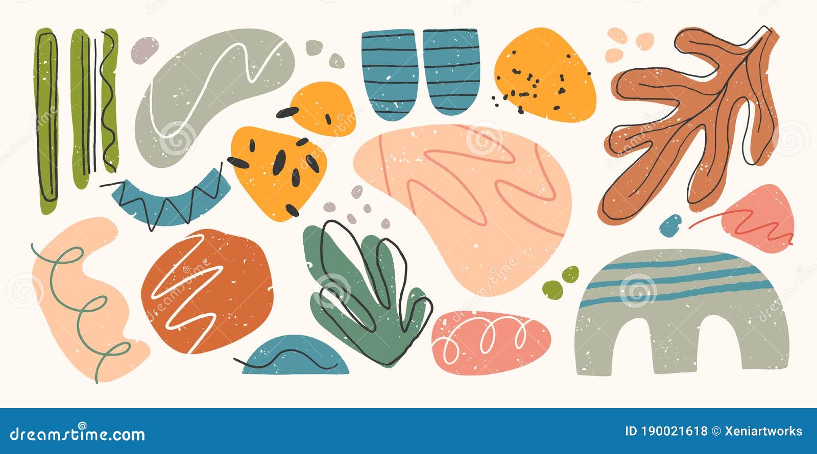 Bundle of Vector Colorful Hand Drawn Organic Shapes,doodles,elements ...