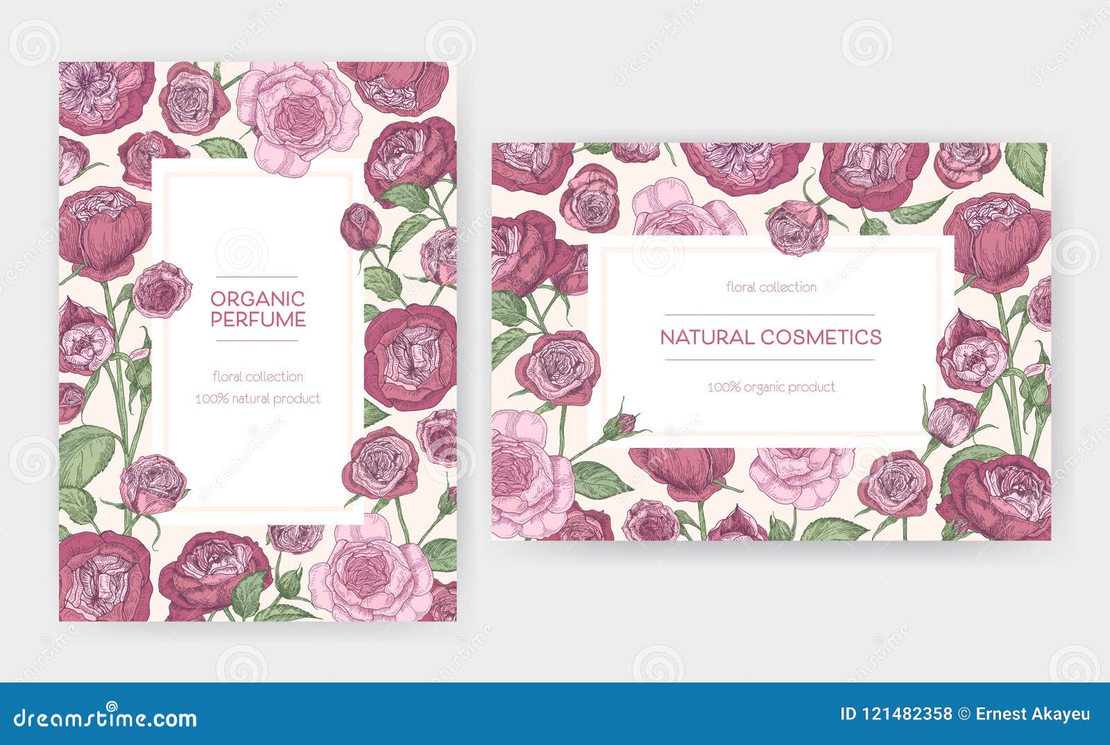 Bundle of Vertical and Horizontal Card Templates with Frames Made of ...