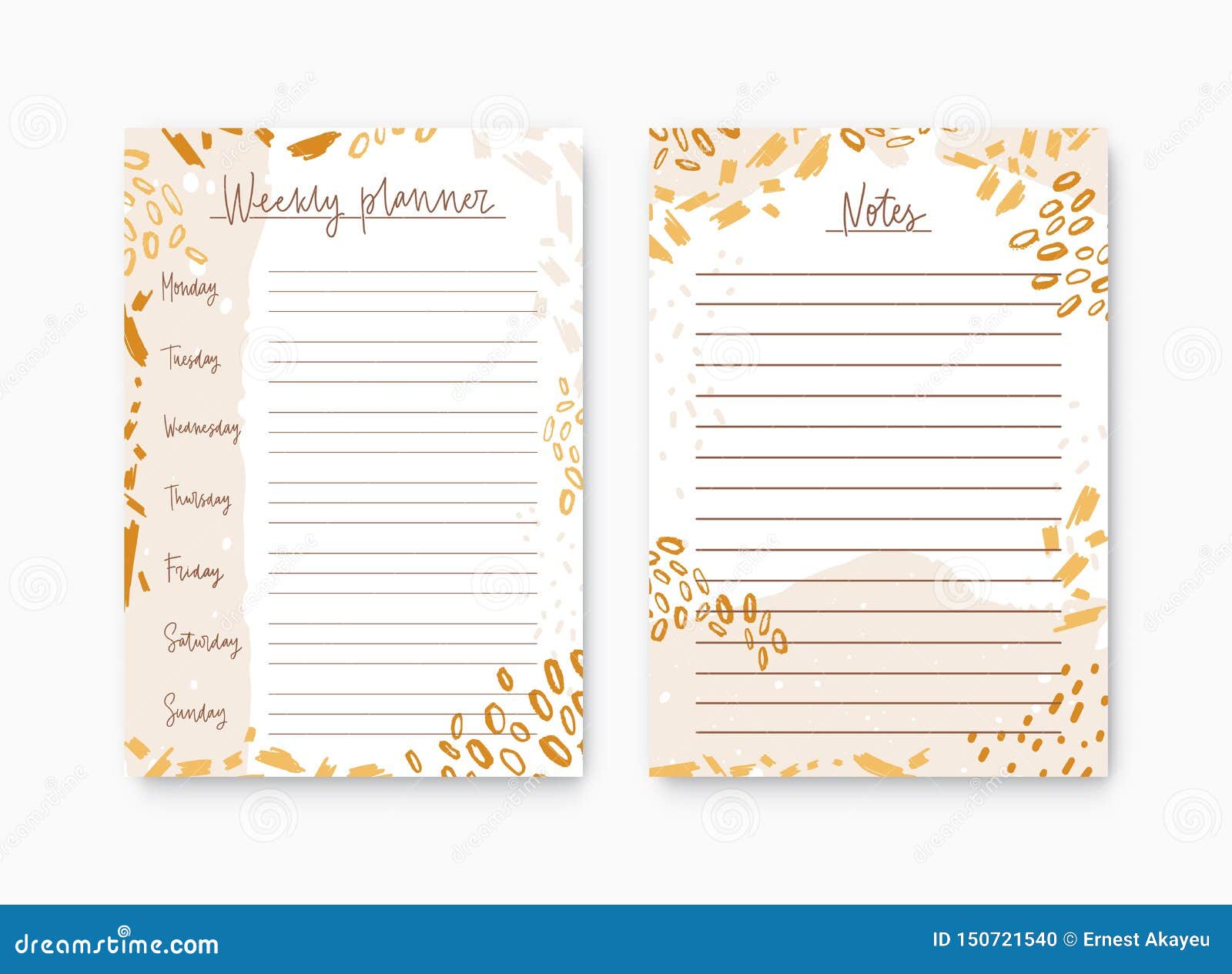 Bundle Of Weekly Planner And List For Notes Templates Decorated By ...