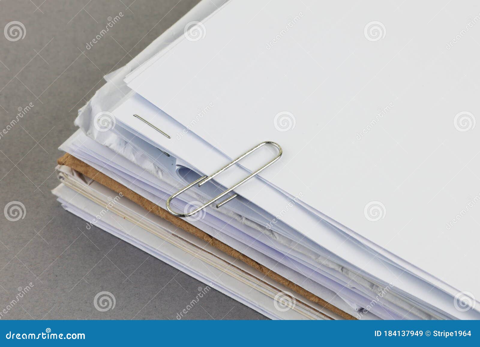 Bundle of Work Papers with Paper Clip Stock Image - Image of concept ...