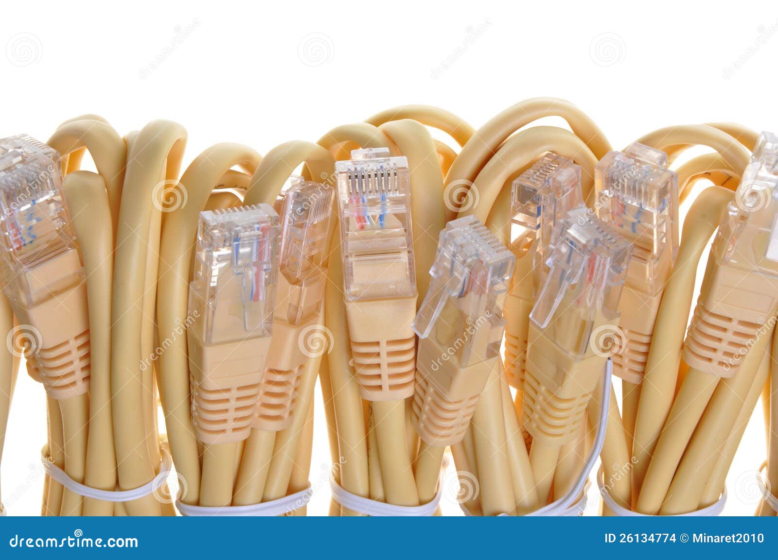 Bundle Yellow Network Cables Stock Photo - Image of cord, computer ...