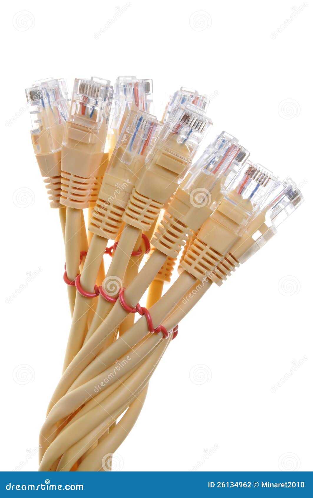 Bundle Yellow Network Cables Stock Photo - Image of modem, broadband ...