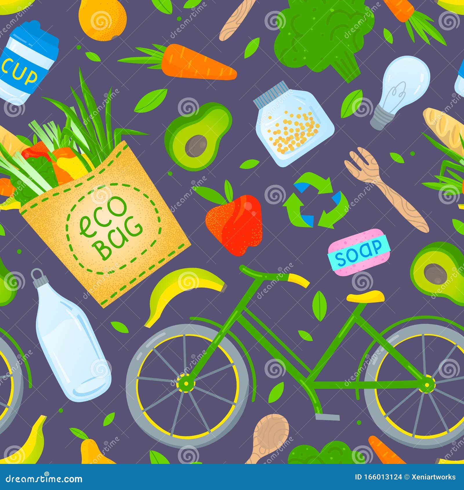 Bundle of Zero Waste Vector Illustrations and Pattern Stock Vector ...