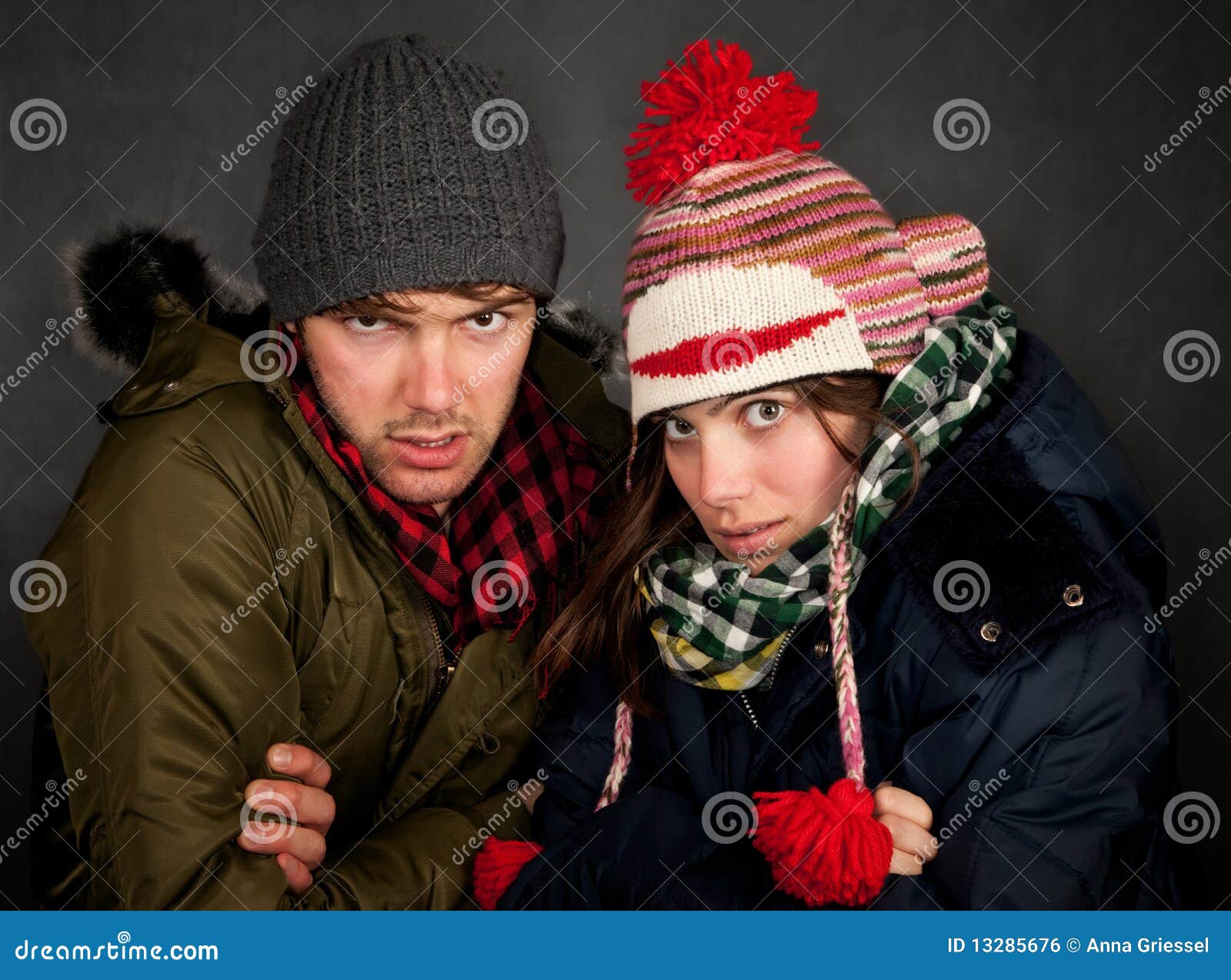 Bundled Up Couple stock photo. Image of lady, couple - 13285676