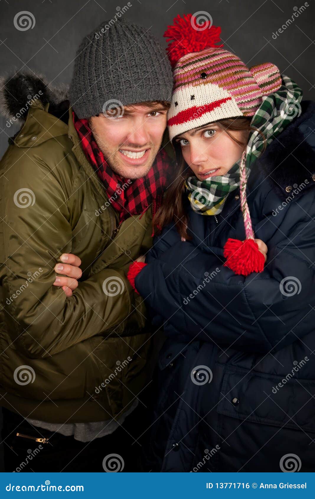 Bundled Up Couple stock photo. Image of jacket, face - 13771716