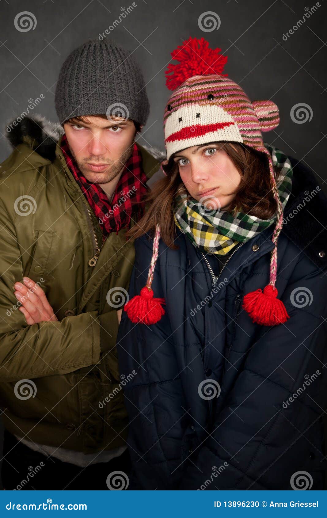 Bundled Up Couple stock photo. Image of expression, male - 13896230