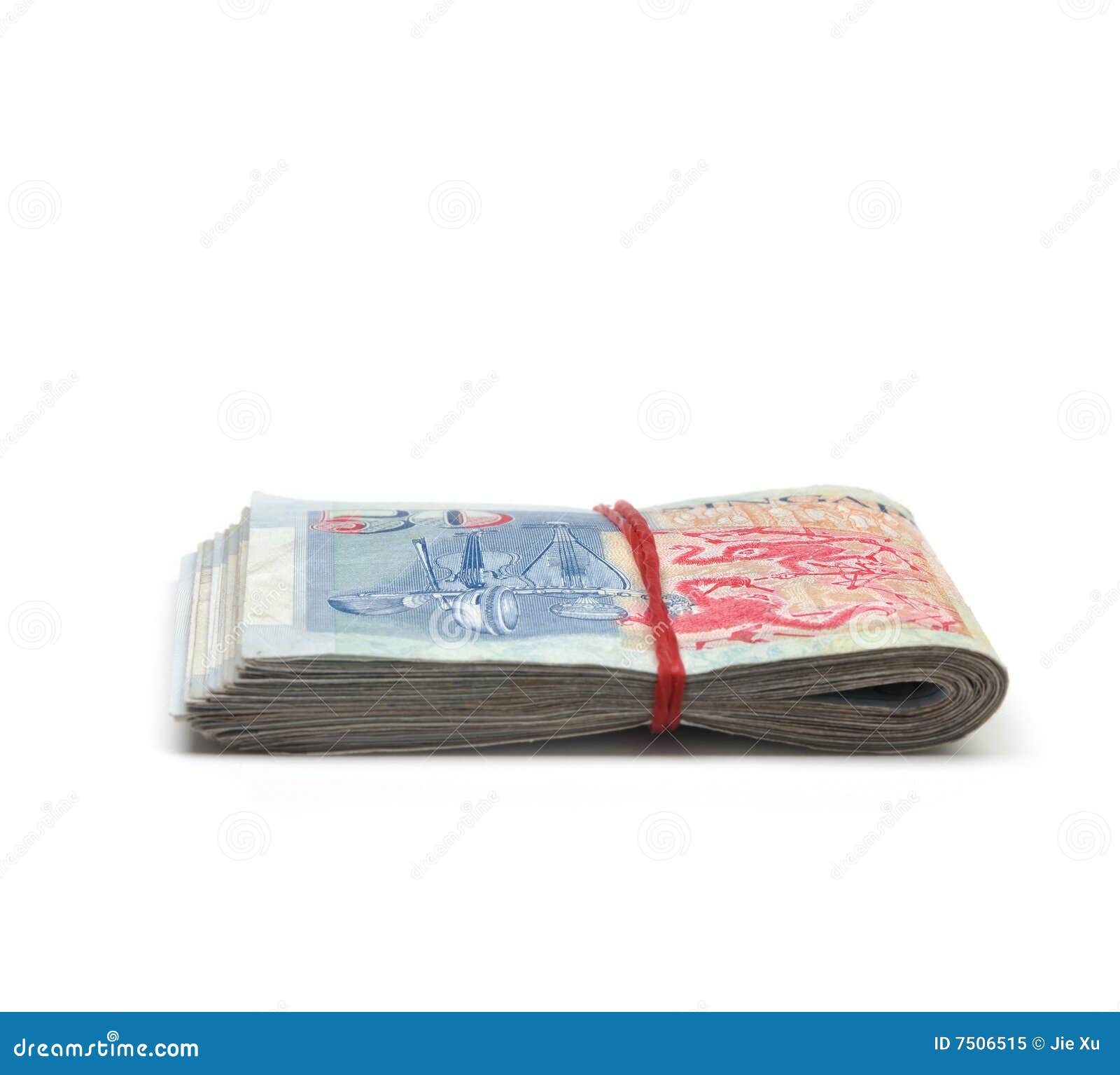 A Bundled Up Stack of Singapore Dollars Stock Image - Image of band ...