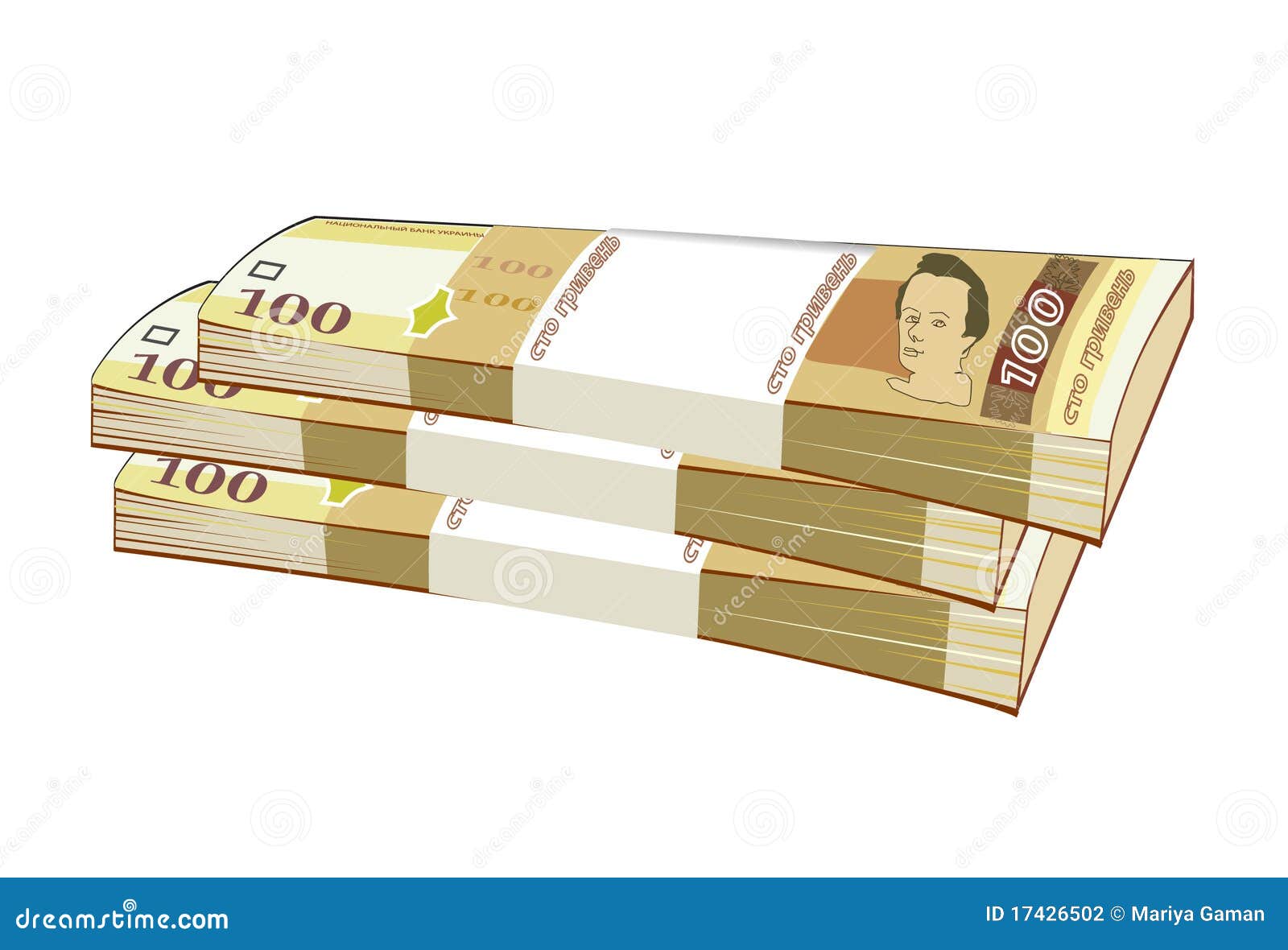 Bundles of banknotes stock vector. Illustration of bank - 17426502