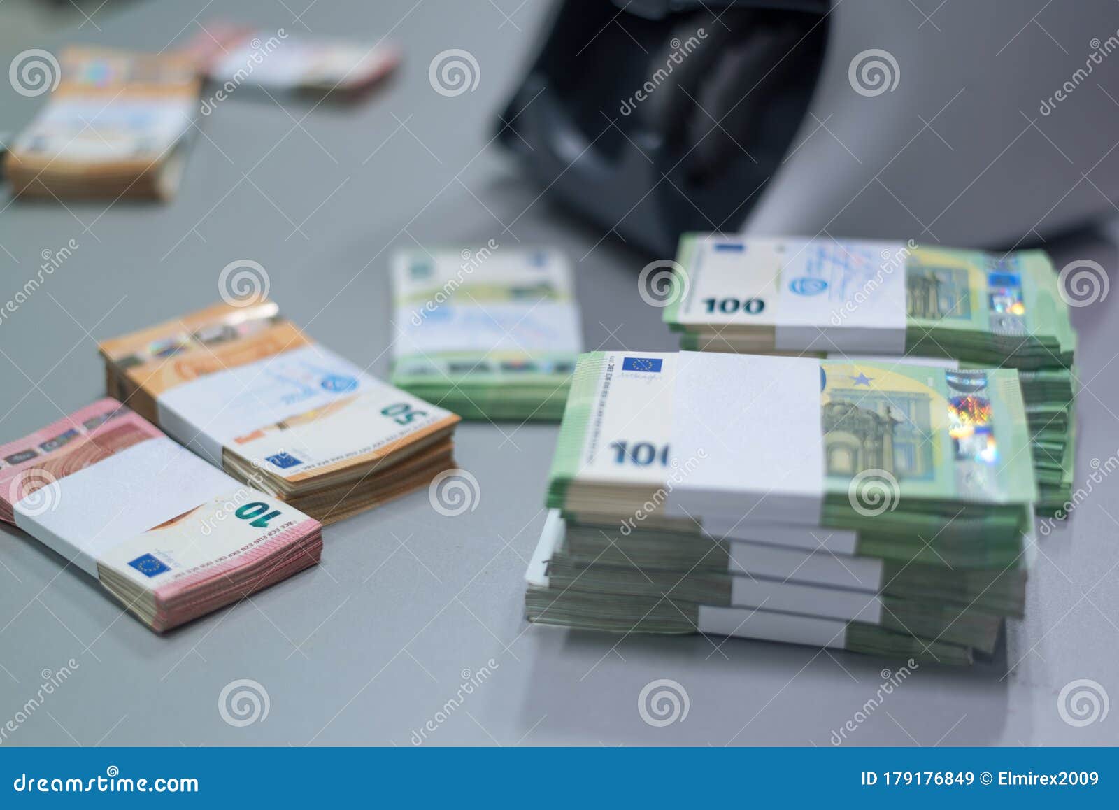 Bundles of Banknotes Divided into Groups with Currency Straps Placed on ...