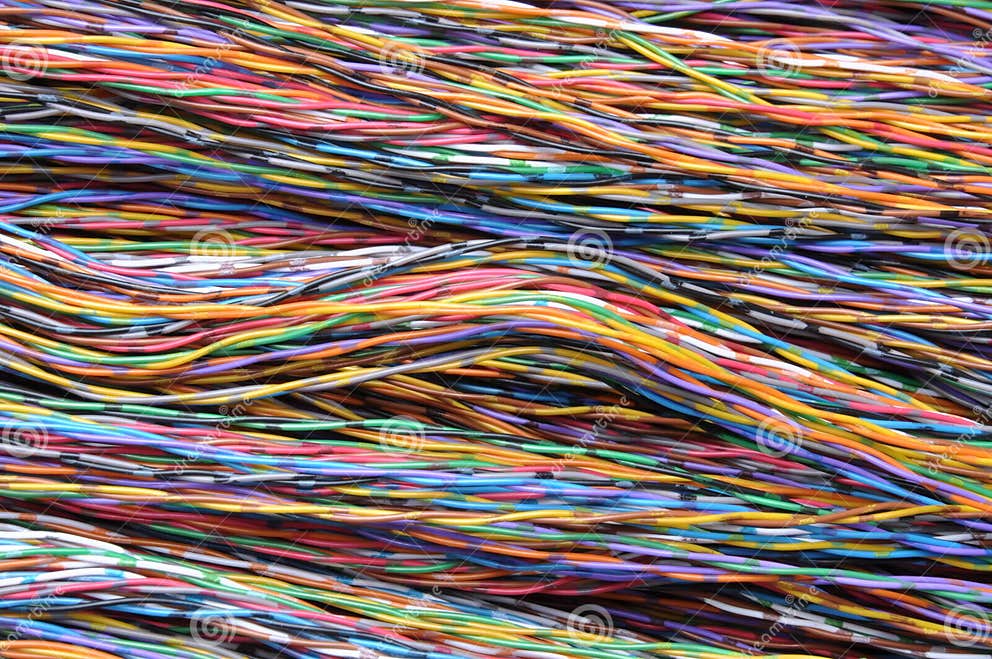 Bundles of Colorful Network Cables Stock Photo - Image of connection ...