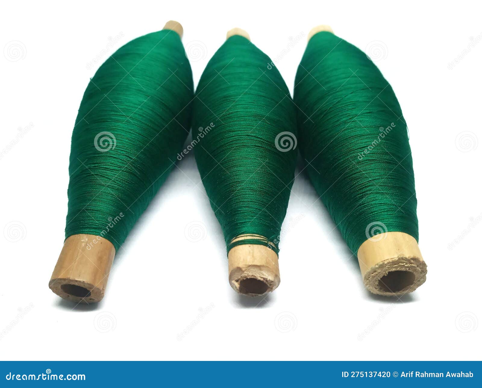 Bundles of Green Thread on White Background Stock Photo - Image of ...