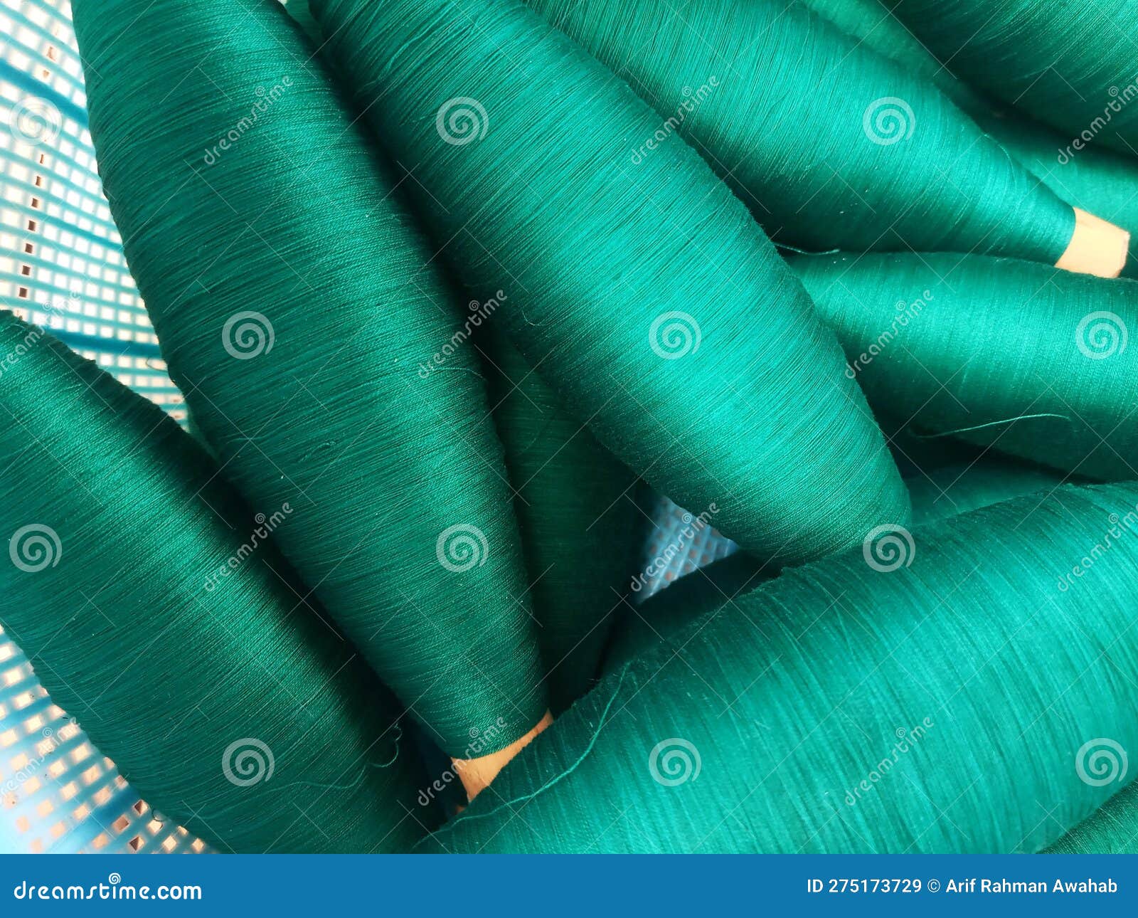 Bundles of Green Thread on White Background Stock Image - Image of ...