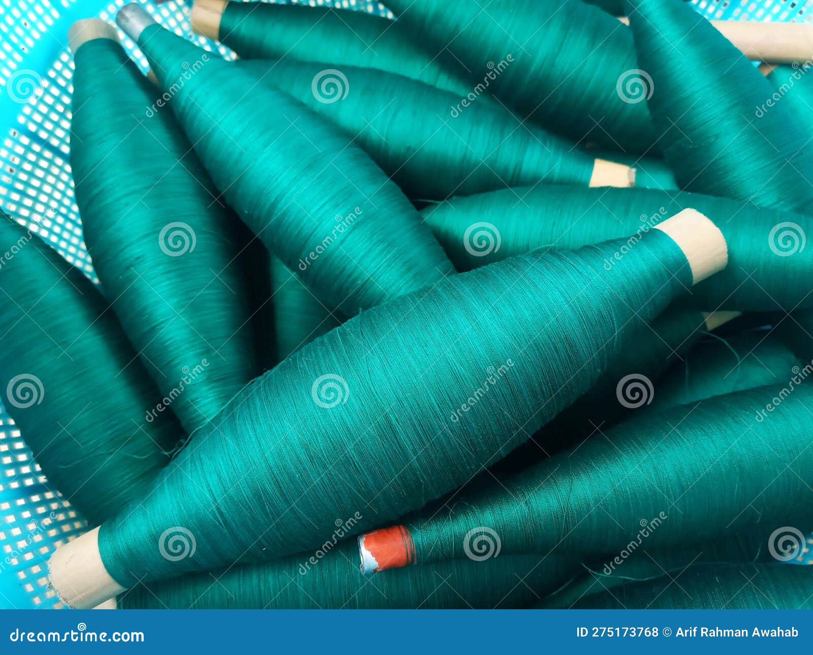Bundles of Green Thread on White Background Stock Photo - Image of ...