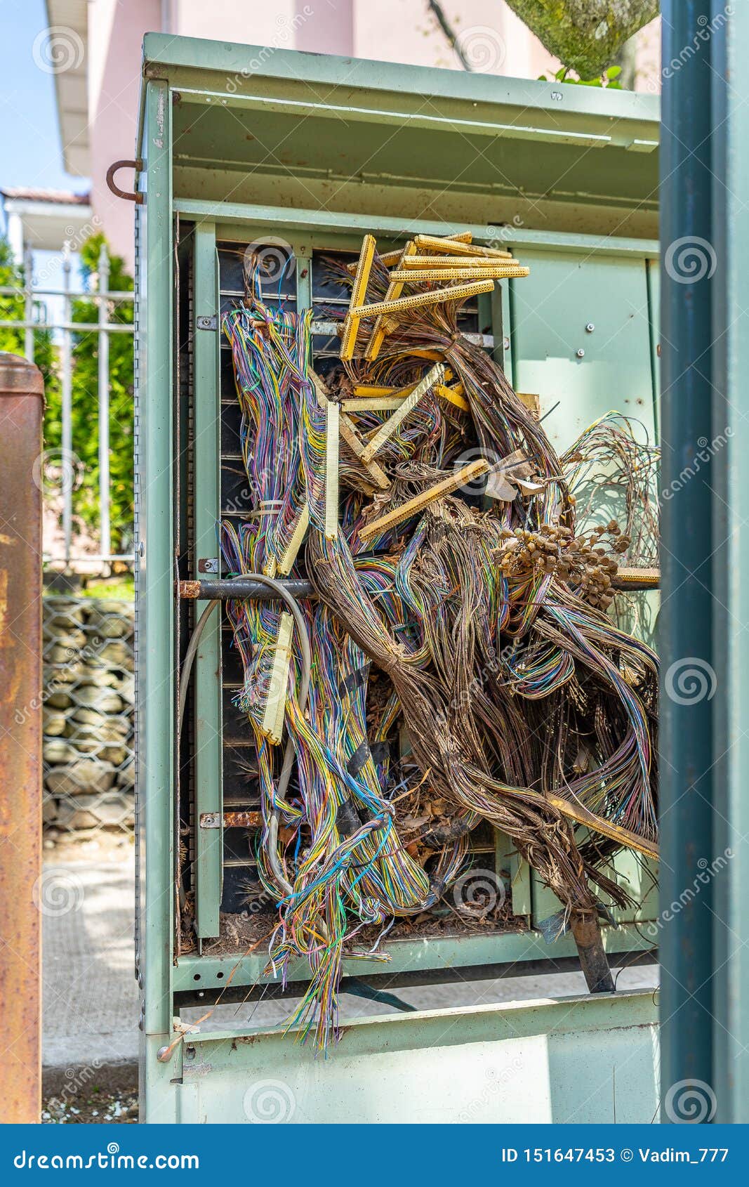Bundles of Multicolored Wires Intertwined with Each Other in the Rack ...