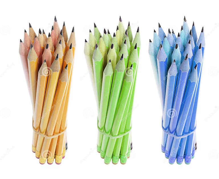Bundles of Pencils stock image. Image of rubberband, bunch - 9114979