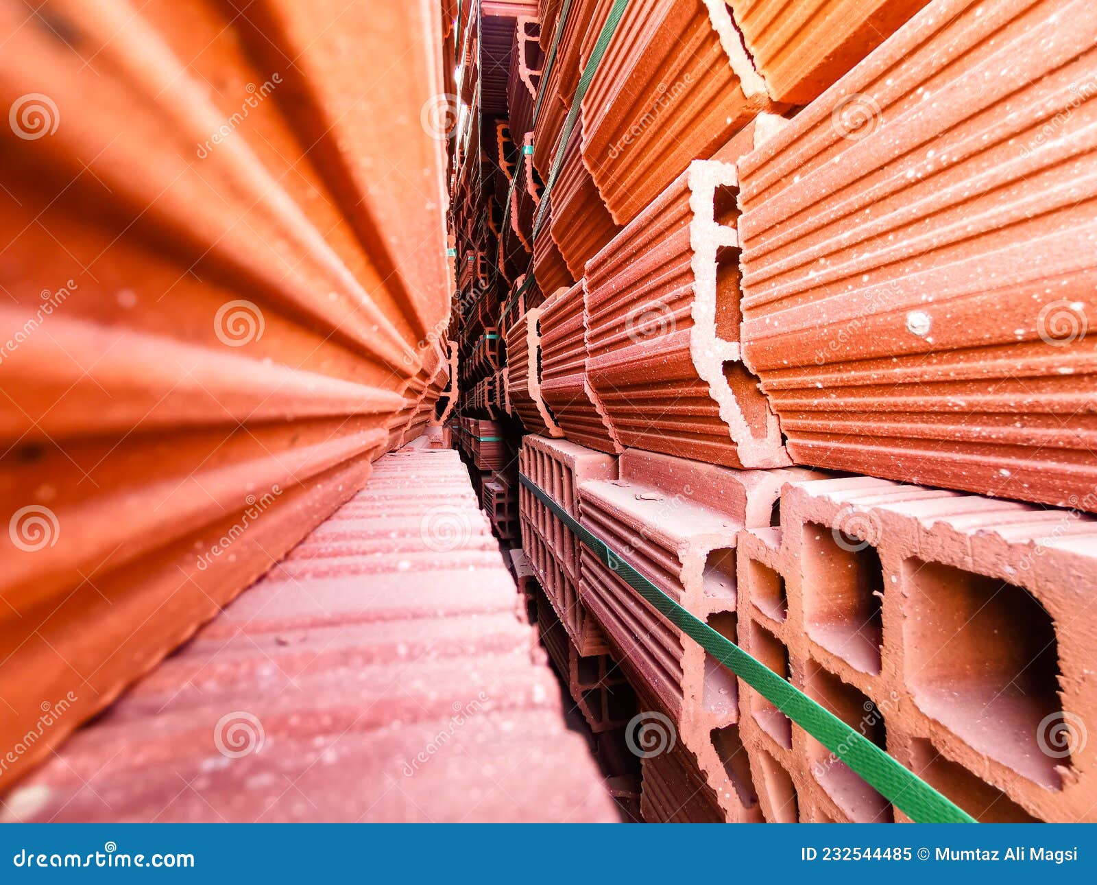 Bundles of Red Bricks Kept Inside a Factory and Ready To Transport ...