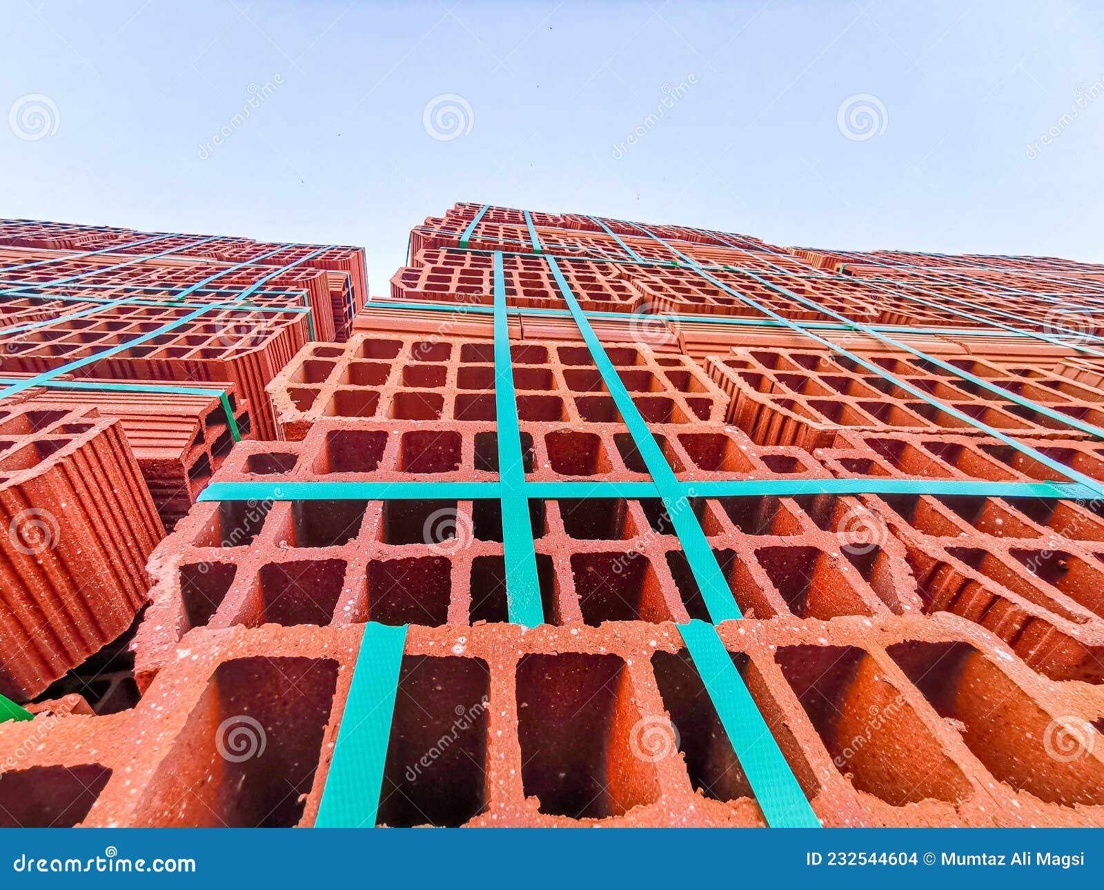 Bundles of Red Bricks Kept Inside a Factory and Ready To Transport ...