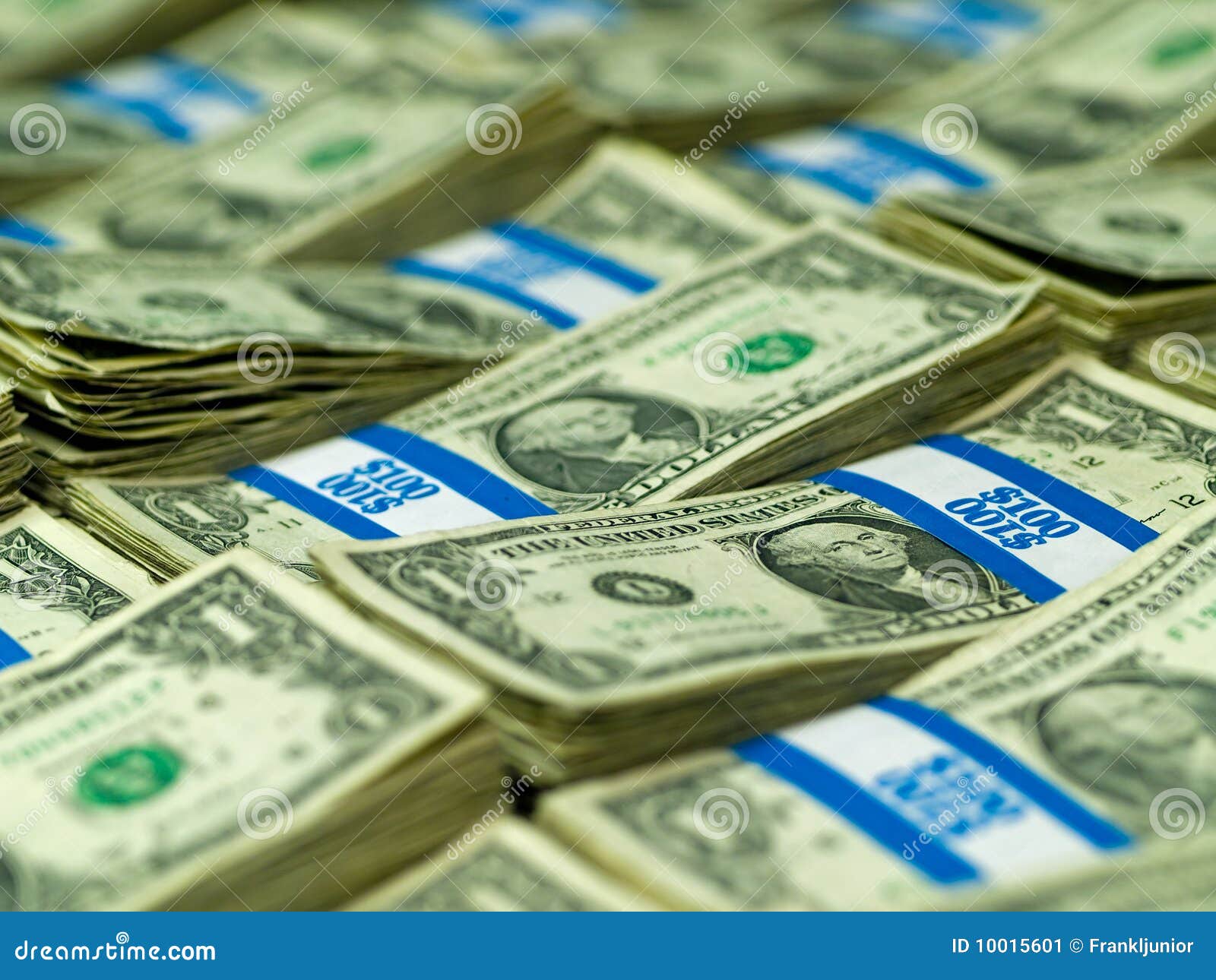 Bundles of U. S. One Dollar Bills Stock Image - Image of heap ...