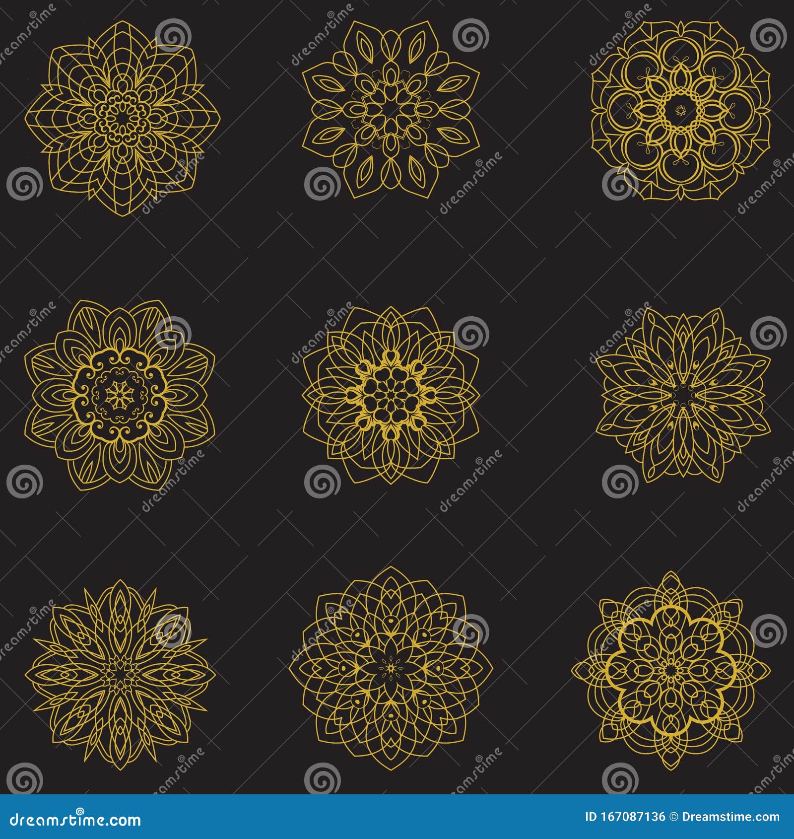 Bundling Gold Element Logo of Mandala Design Stock Illustration ...