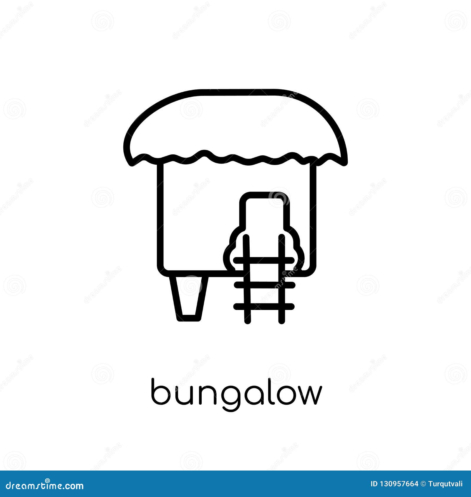 Bungalow Icon. Trendy Bungalow Logo Concept On White Background Cartoon ...